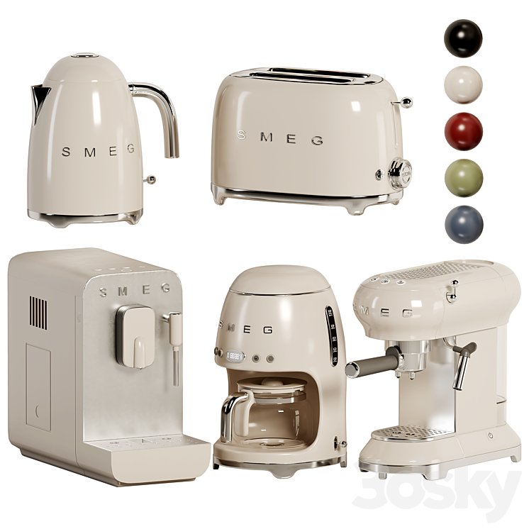 Set of kitchen appliances SMEG - Kitchen appliance - 3D model