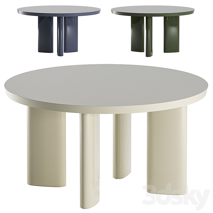 Poliform Adrien Glossy Lacquer Round Dining Table - Table - 3D model