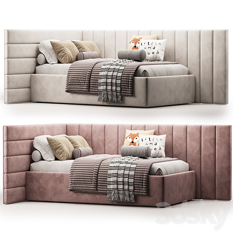 Corner bed Bonpari - Bed - 3D model