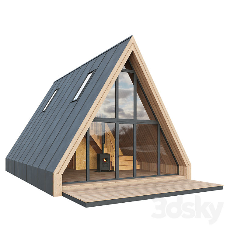A-frame house 02. A-frame - Building - 3D model