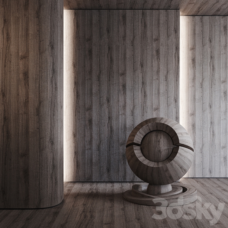 Material wood Egger H1345 ST32 Oak Sherman gray - Wood - 3D model