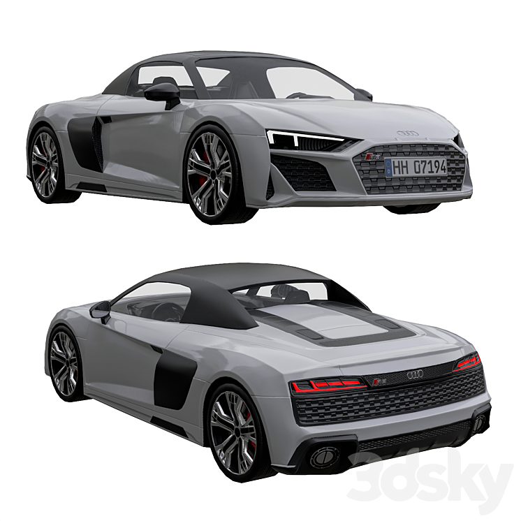 Audi R8 low poly model - Ground Transport - 3D model