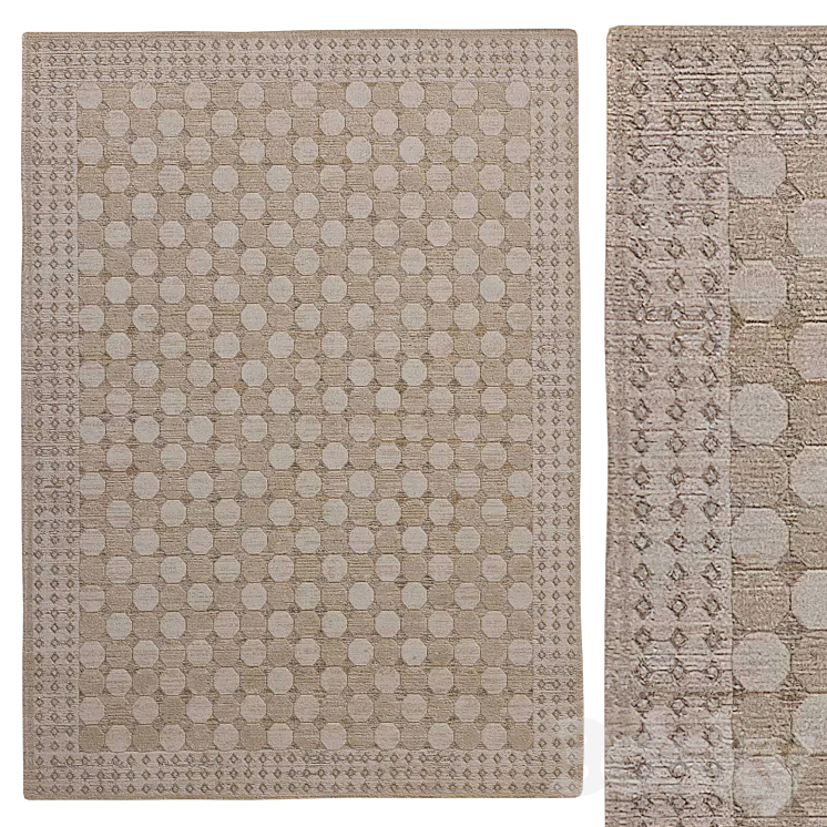 Cali CIL-01 Taupe Natural Area Rug - Carpets - 3D model