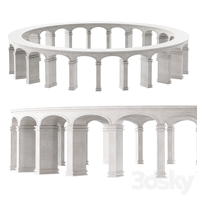 Classical Circular Marble Colonnade with Grand Columns - Environment ...