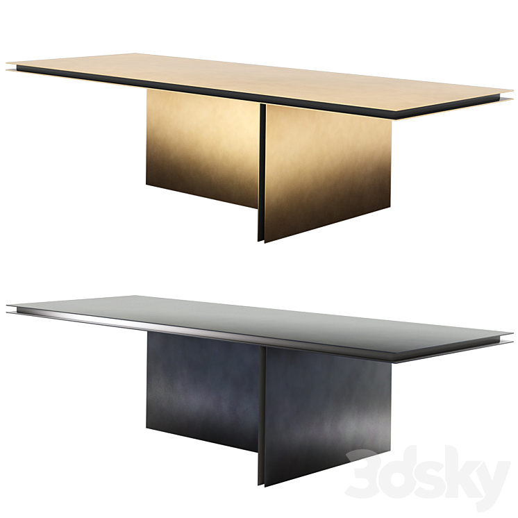 Rectangular Brass Table Folio - Table - 3D model