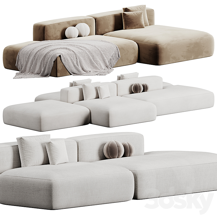 Stone Modular Sofa By Tamamm | Sofa - Sofa - 3D model