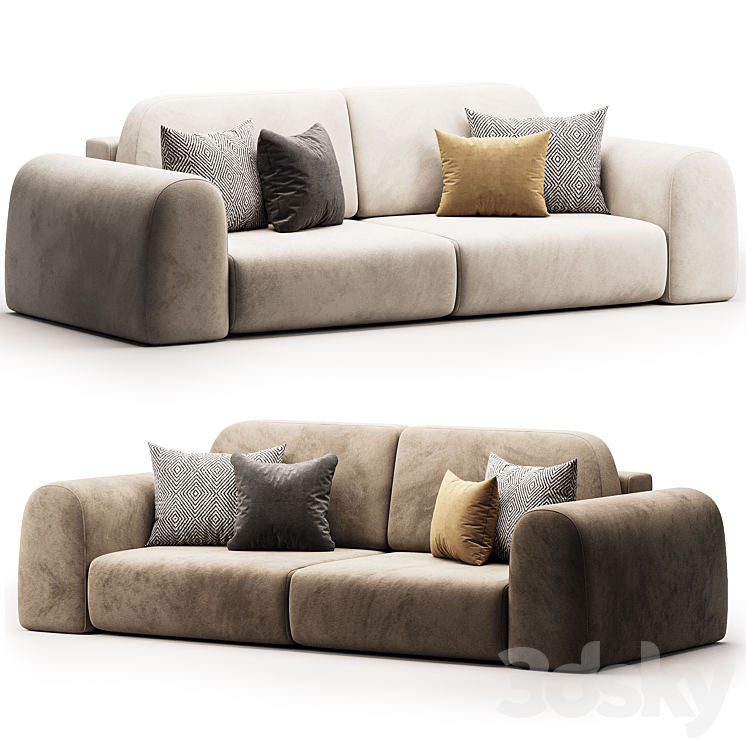 Little Bucle Lilac Sofa - Sofa - 3D model