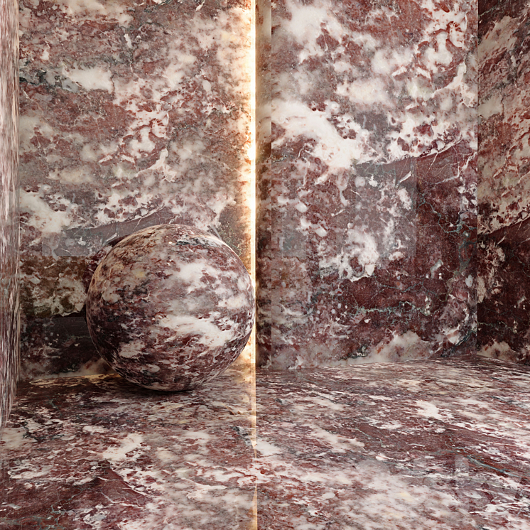 rosso levanto marble | PBR-8K Seamless Texture - Stone - 3D model