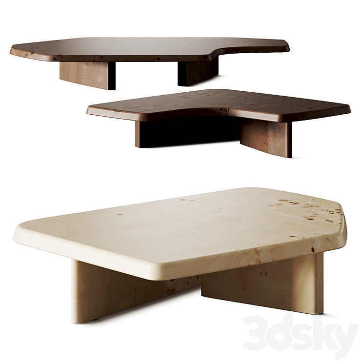 Baxter Aegates Wood Coffee Table - Table - 3D model