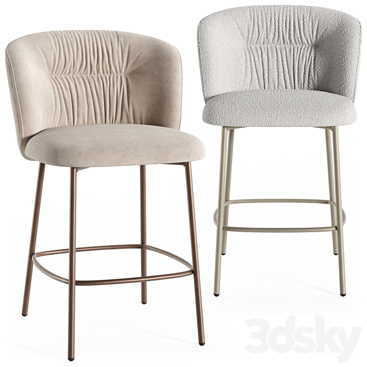 Calligaris Sweel metal stool - Chair - 3D model