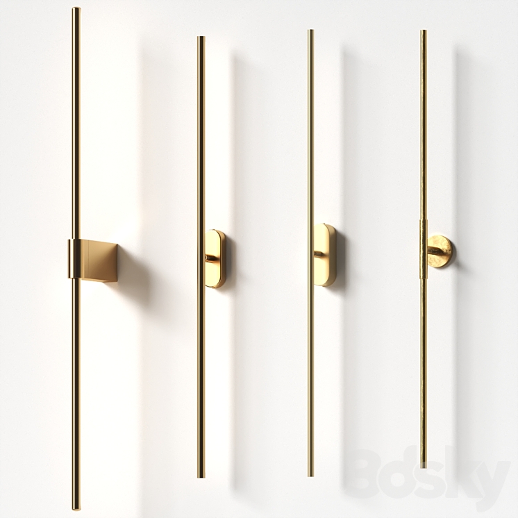 Minimalistic linear wall lamps set - Wall light - 3D model