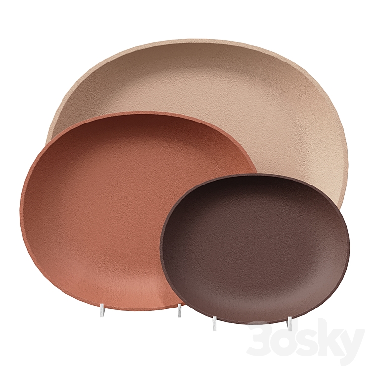 Pols Potten Greek Brown Set - Tableware - 3D model