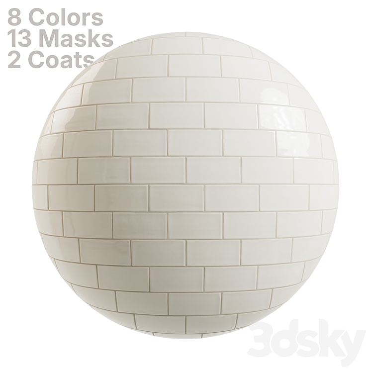 Subway Tile 3x6" Third Running Bond - Tile - 3D model
