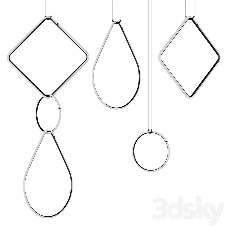 Arrangements Square Large Three Element Pendant - Pendant light - 3D model