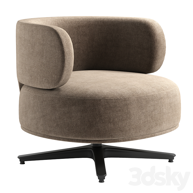 Akiko Lounge Swivel armchair By Gallotti&Radice - Arm chair - 3D model