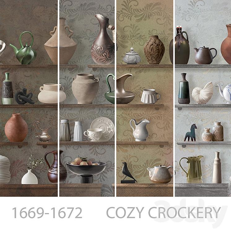 Wallpapers/Cozy Crockery - Wall covering - 3D model