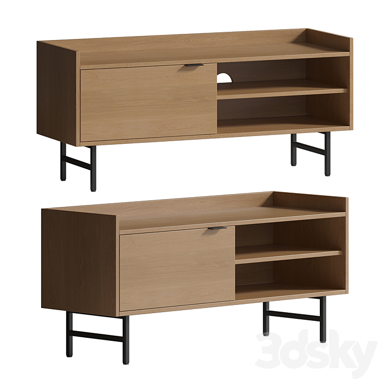 Volga 130cm Small Oak TV Unit by LaRedoute - Sideboard & Chest of ...