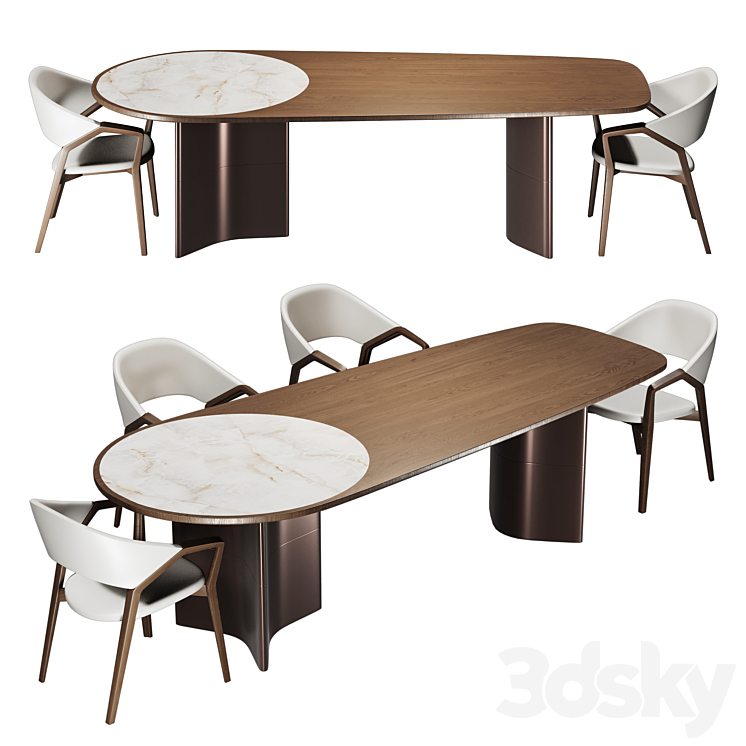 Ark elegant salon - Table + Chair - 3D model