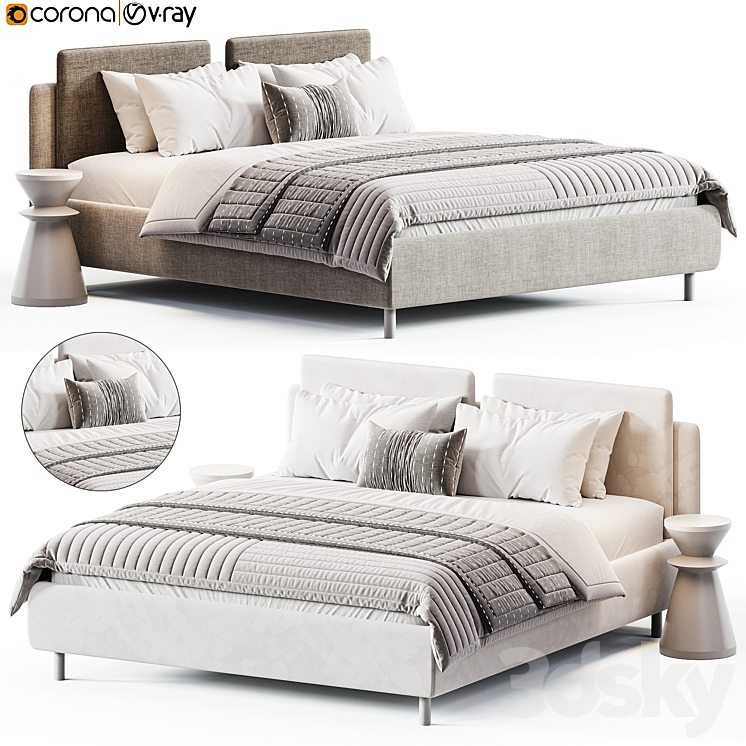 Frick Basso Twils Bed by Miliashop - Bed - 3D model