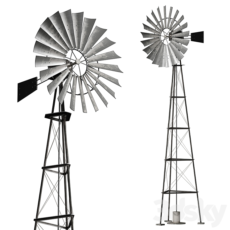 Windmill Windmill Propeller Tower Wind Turbine - Other - 3D model