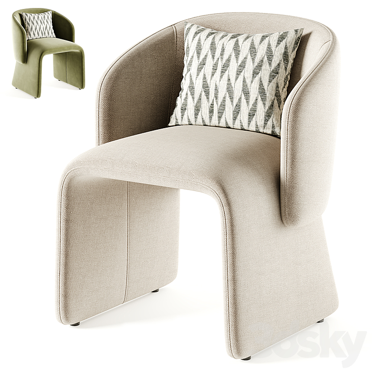 Halstead Dining Chair - Arm chair - 3D model