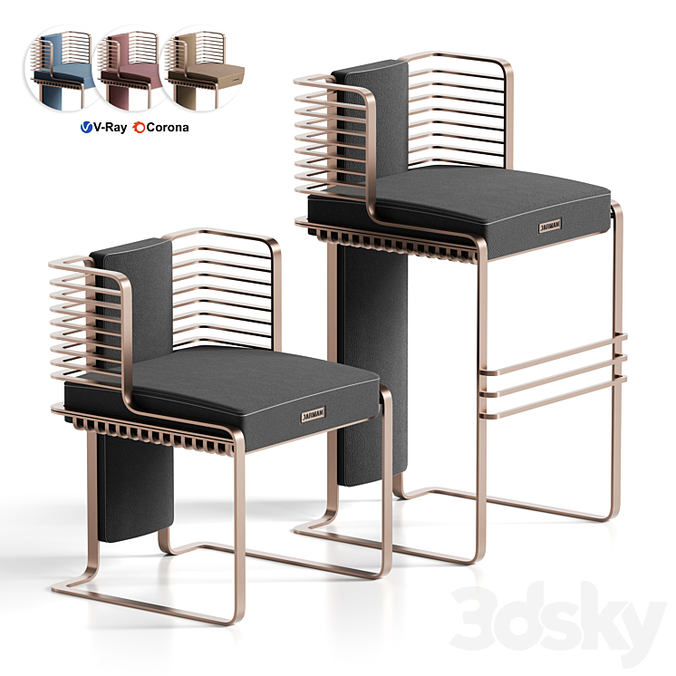 JARMAN Bar Chair and Dining Chair - Chair - 3D model