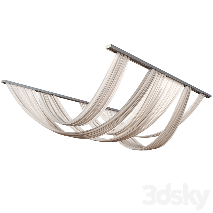 Ceiling Drape Curtain Panels vol 10 - Curtain - 3D model