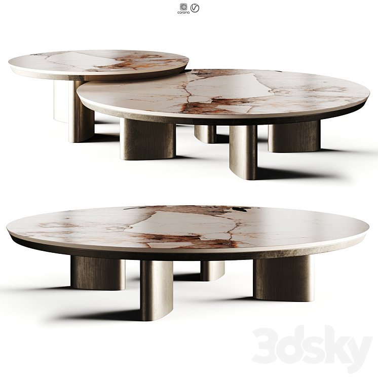 Poliform Adrien 2025 Keramik Round Coffee Table - Table - 3D model