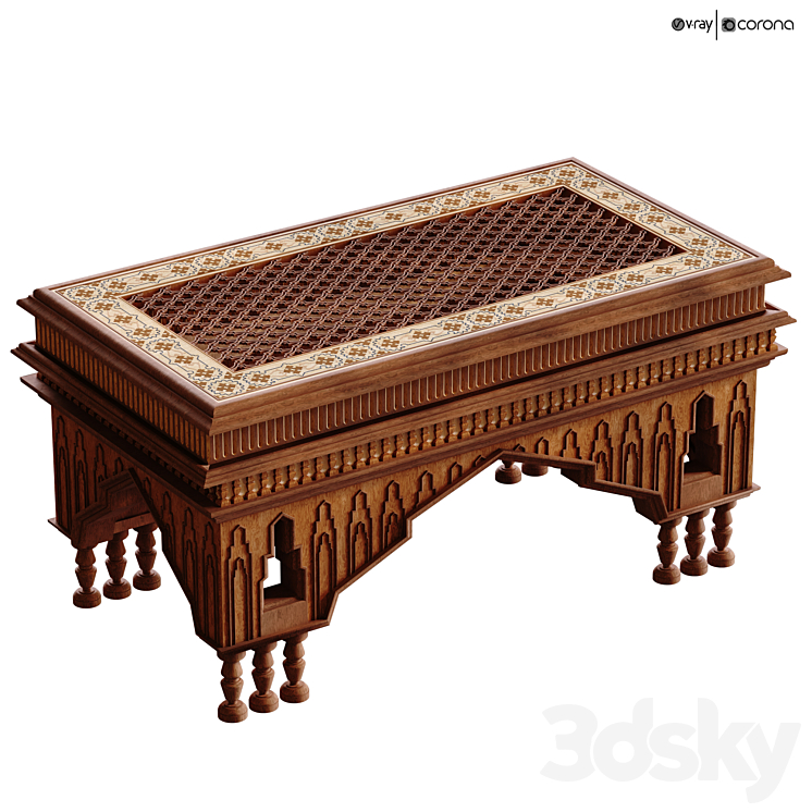 islamic arabic table set 603 - Table - 3D model