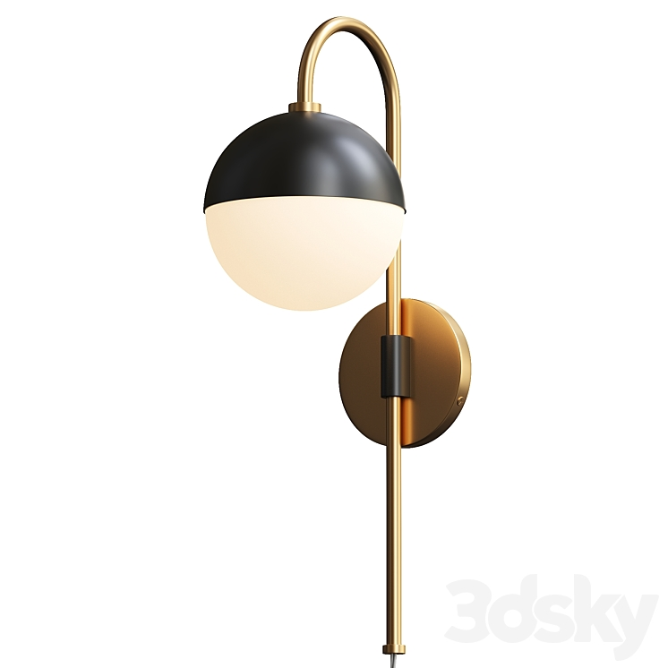 Mid-Century Globe Adjustable Swing Arm - Wall light - 3D model