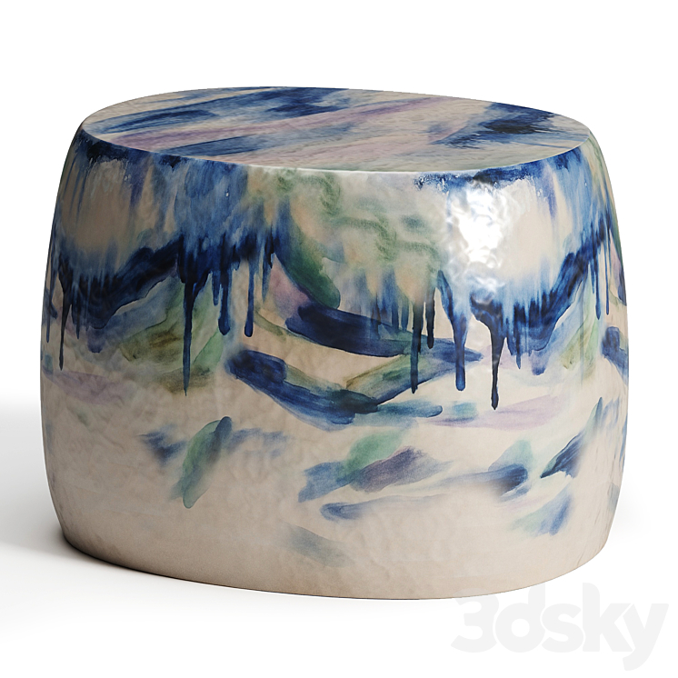 Multicolor Brushed Side Table - Table - 3D model