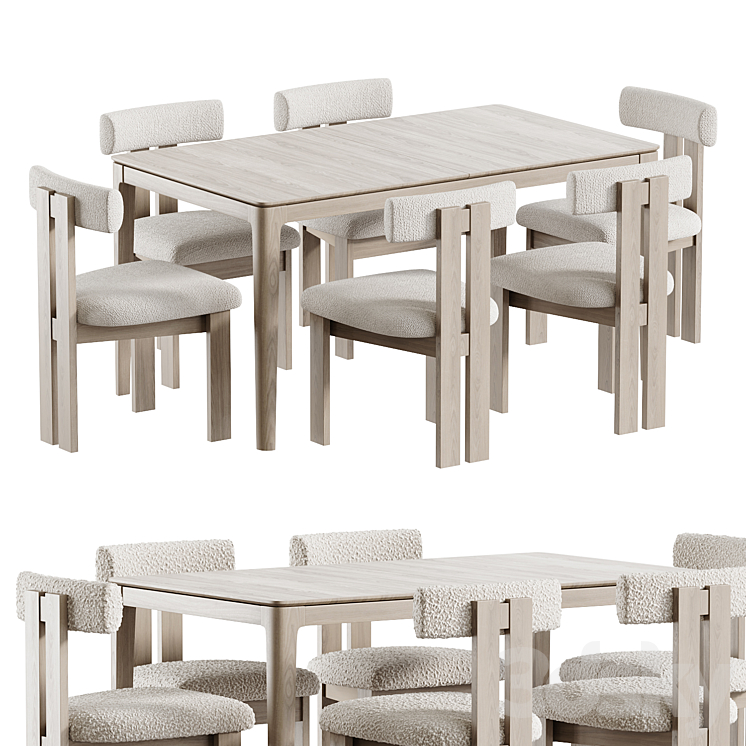 Loki Chair and Milford Table - Table + Chair - 3D model