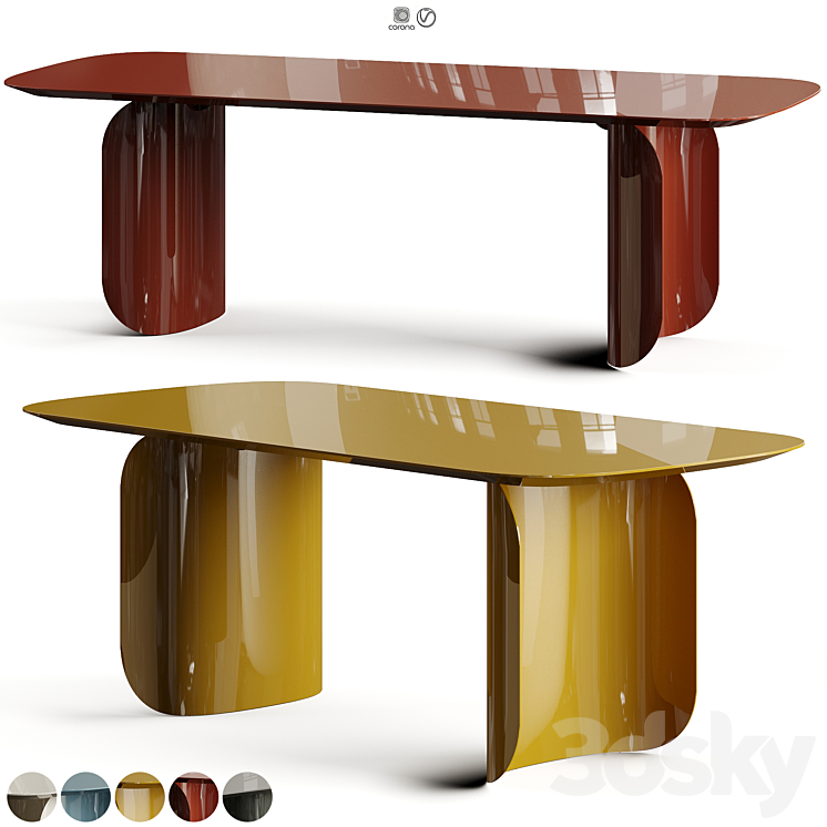 Miniforms BARRY 2025 Lacquer Dining Table - Table - 3D model