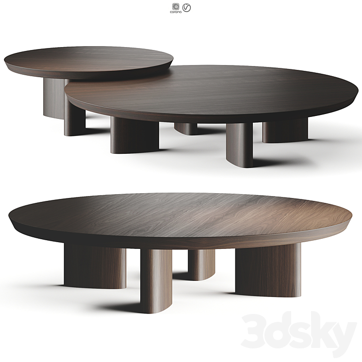 Poliform Adrien 2025 Wood Round Coffee Table - Table - 3D model