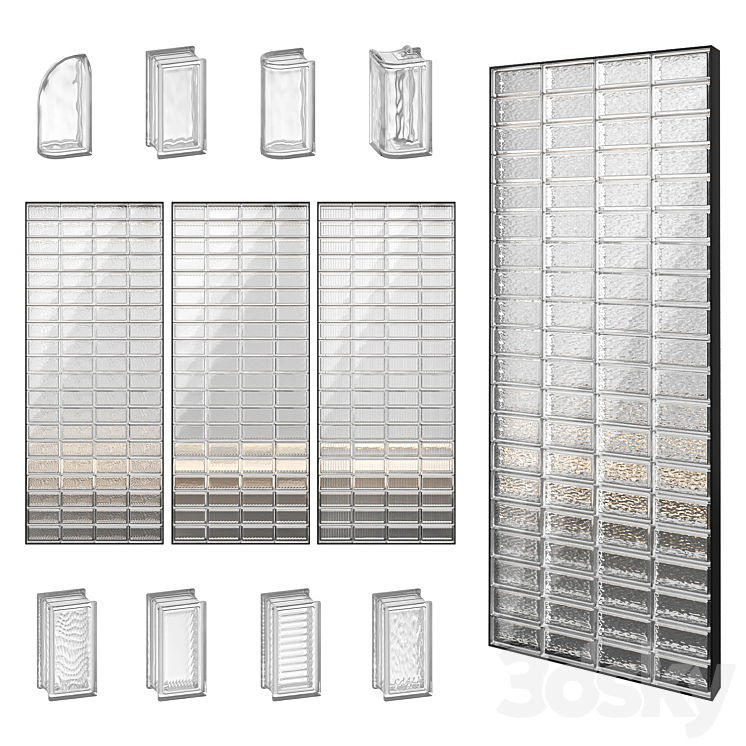 Glass Block Wall 26 - Other decorative objects - 3D model