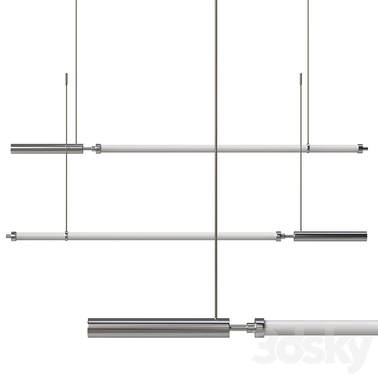 Solo Minimalist Strip Line Pendant Light - Pendant light - 3D model