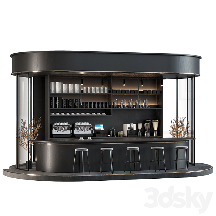 Cafe bar - Restaurant - 3D model