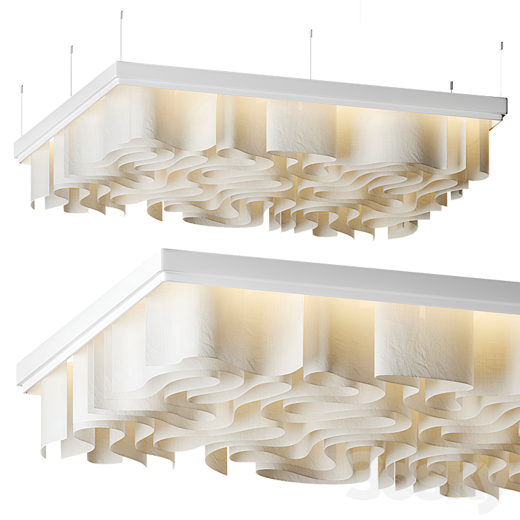 Wave Fabric Ceiling - Pendant light - 3D model