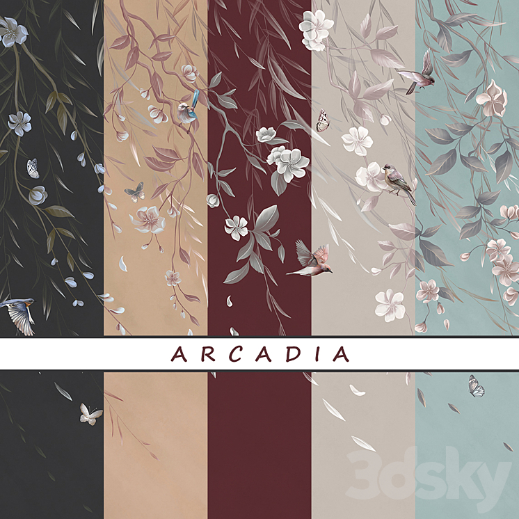 Designer wallpaper ARCADIA pack 1 - Wall covering - 3D model