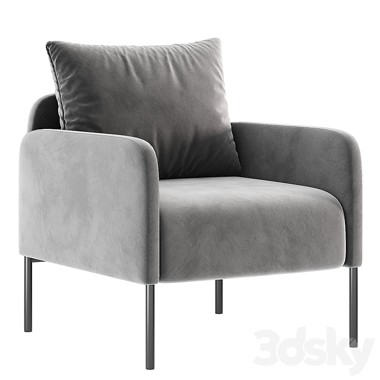 Evrard Upholstered Armchair - Arm chair - 3D model