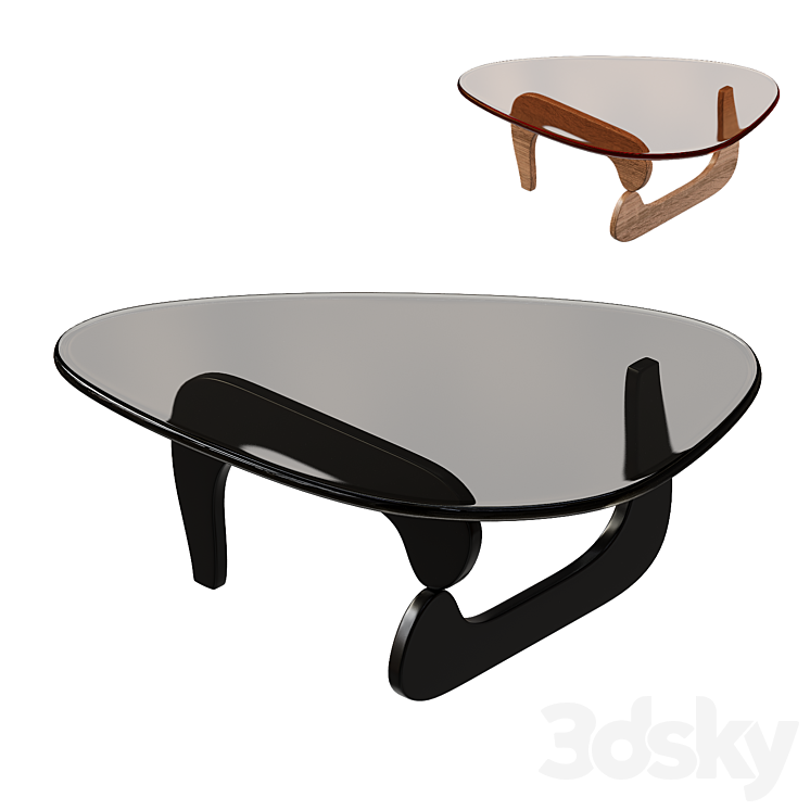Modern Glass Triangle Coffee Table - Table - 3D model