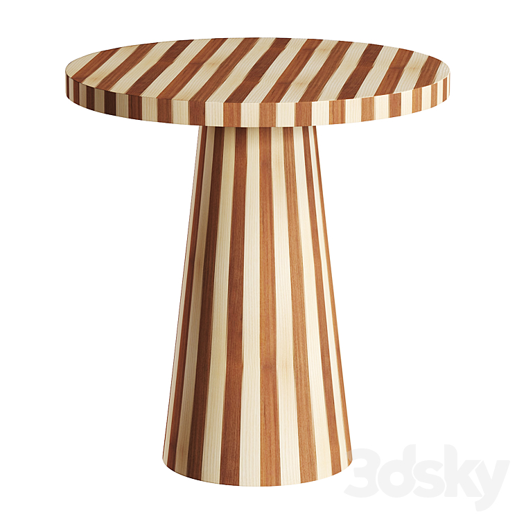 Walnut Stripe Side Table - Table - 3D model