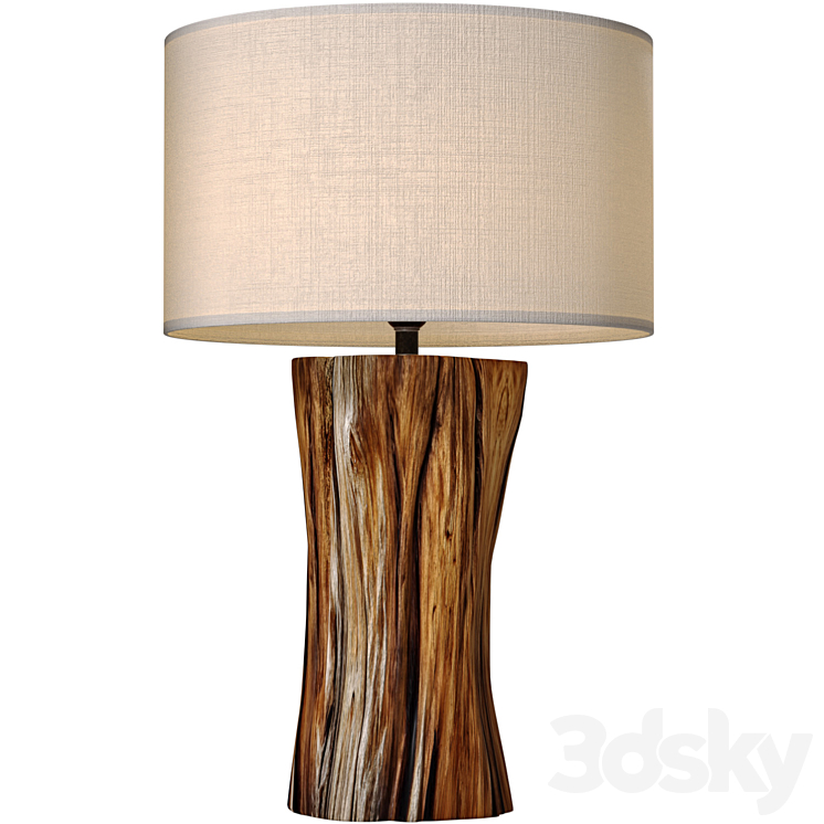 Rustic Wooden Loft Table Lamp Country Stump Tree Eco Design - Table ...
