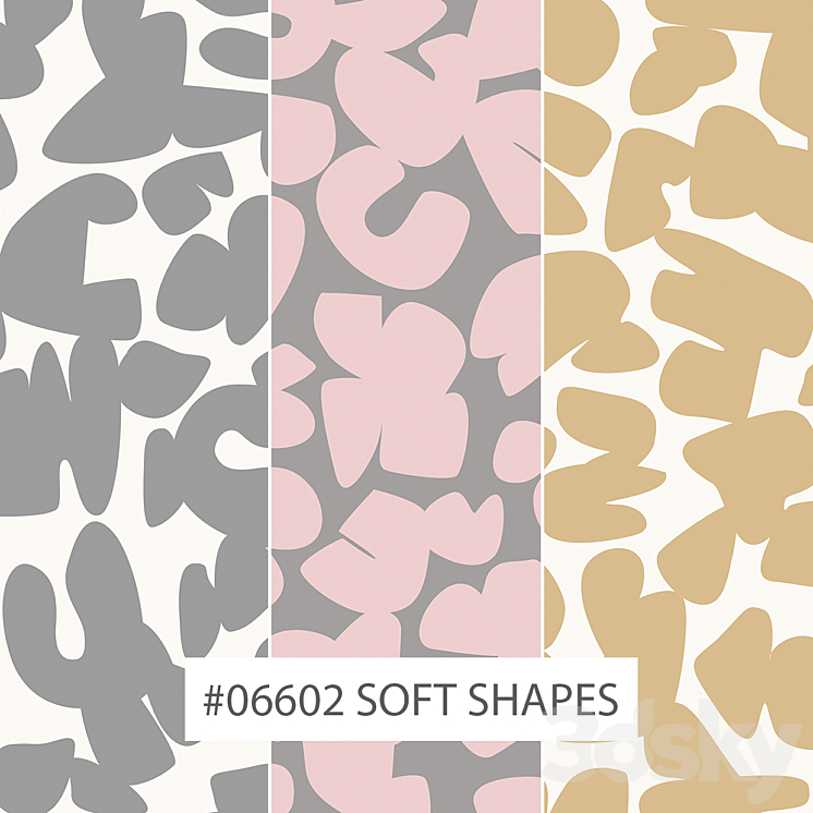Creativille | Wallpapers | 06602 soft shapes - Wall covering - 3D model