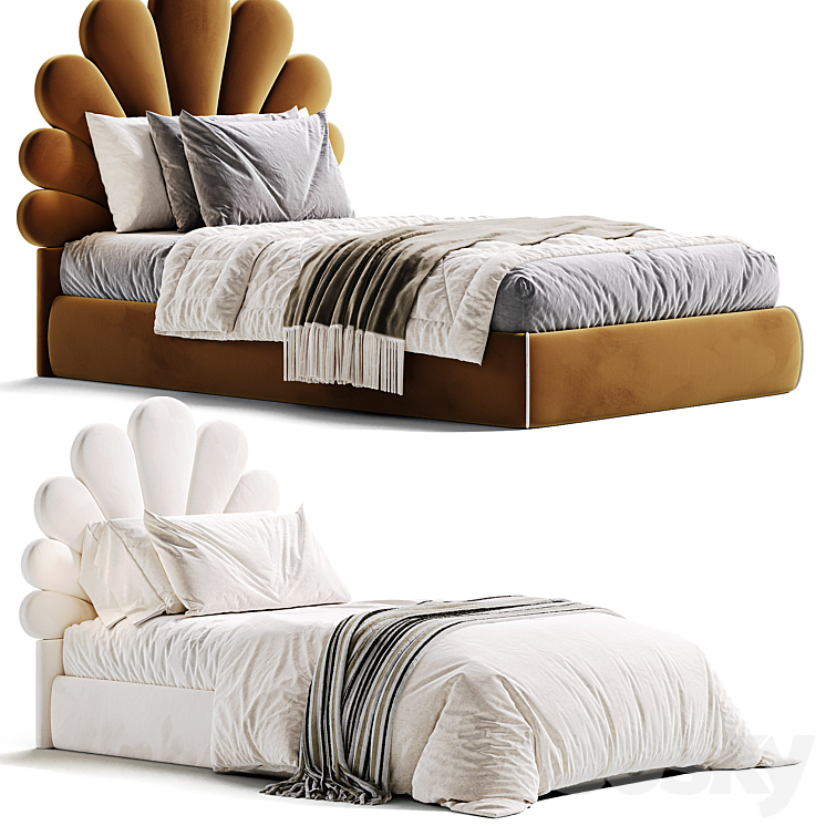 Single bed Shell - Bed - 3D model