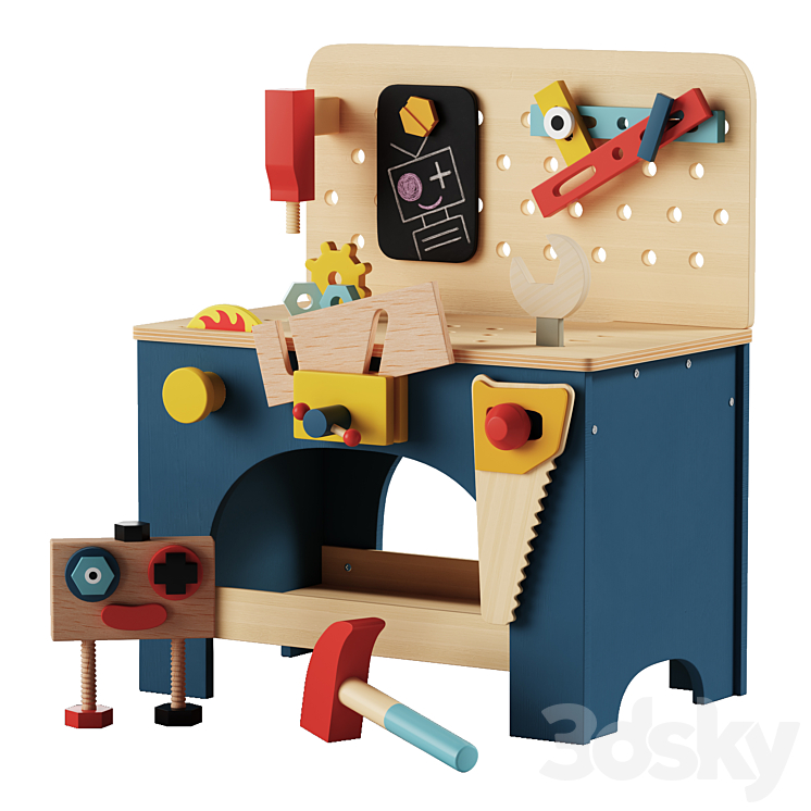 Wooden Workbench - Toy - 3D model