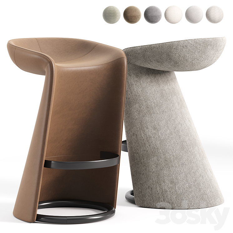 Skirt Bar Stool by Giorgetti - Chair - 3D model