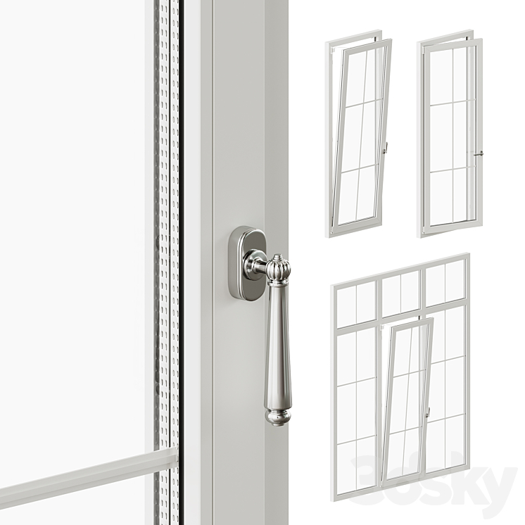 Classic style windows with Opening option - Windows - 3D model