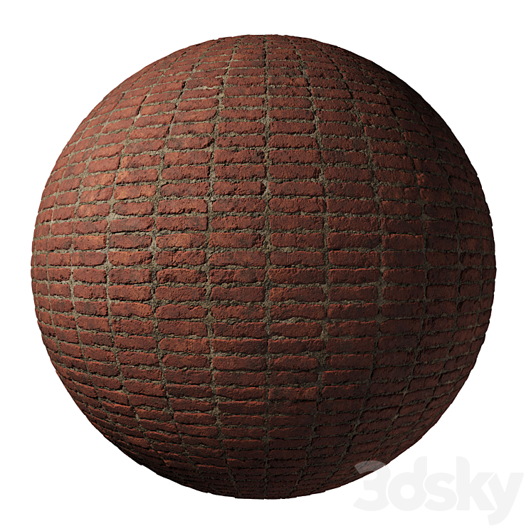 Brick Wall Texture Set/ Stack Bond/ Color 1 - Brick - 3D model