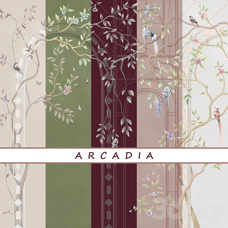 Designer wallpaper ARCADIA pack 3 - Wall covering - 3D model